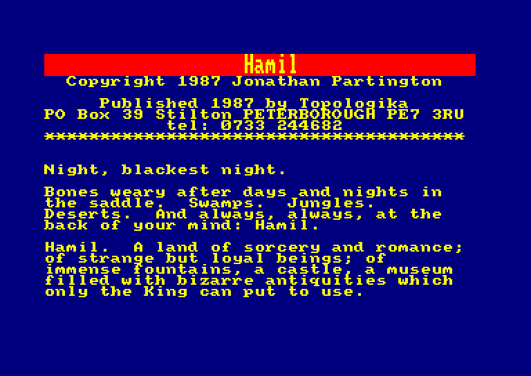 Hamil (1987)(Jonathan Partington) - ROMs Amstrad CPC - Amstrad CPC ...